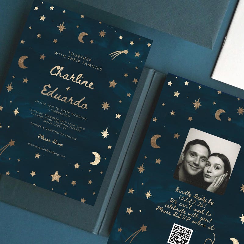 Starry Night Wedding Invitation - Etsy
