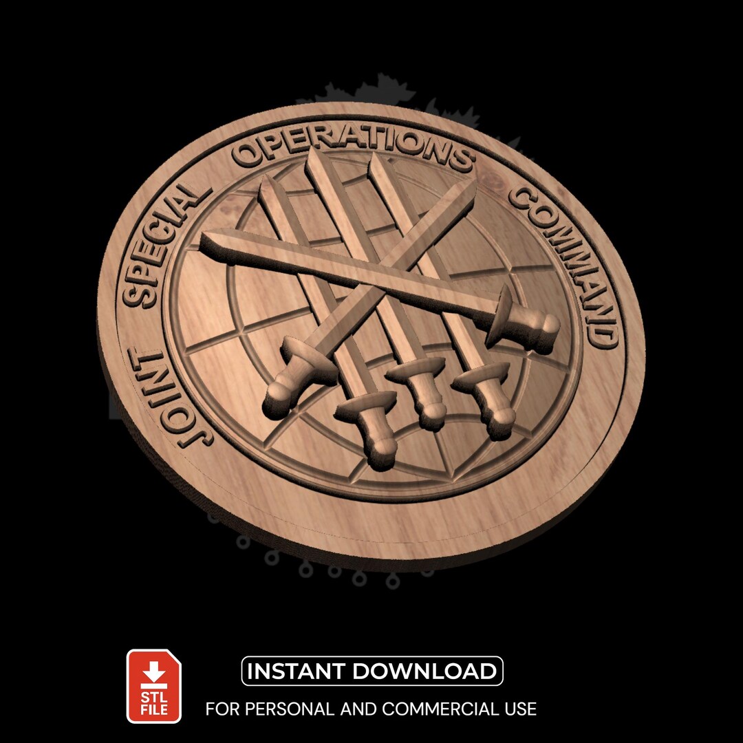 JSOC Military Patch STL | 3D Model for CNC Carving and Woodworking ...
