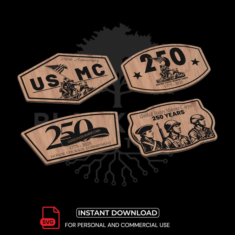 USMC 250th Anniversary SVG Laser Cut Files Digital Download Marine ...