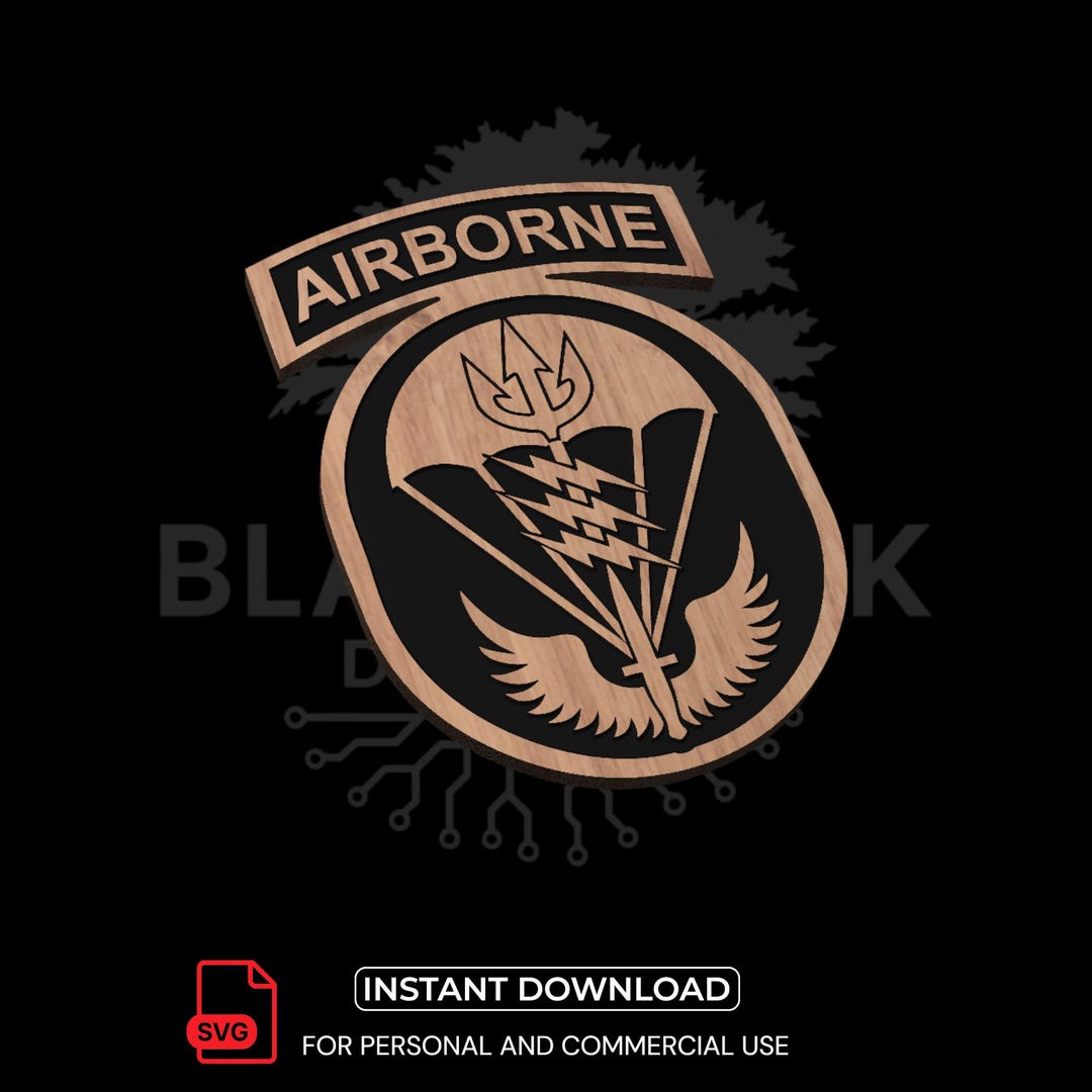 SOCSOUTH Airborne Patch SVG | Military CNC Laser Engraving Woodworking ...