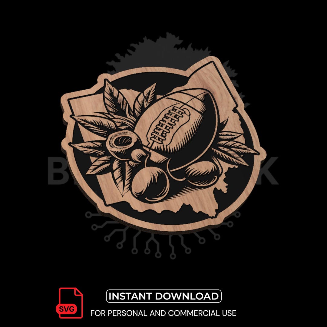 Ohio Football SVG | Sports CNC Laser Engraving Woodworking Design File ...