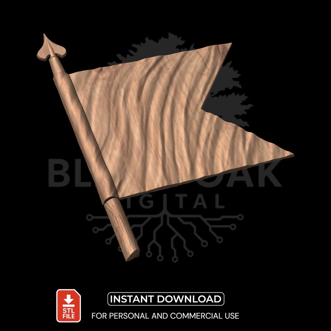 Wavy Military Guidon Flag STL File: 3D Printing CNC Woodworking ...