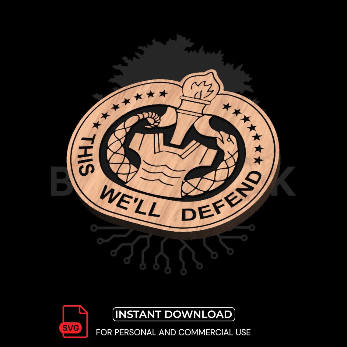 Drill Sergeant Badge SVG File: Laser Cut CNC Design (digital Download ...