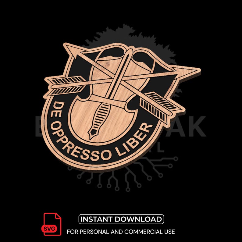 De Oppresso Liber SVG: Special Forces Military Patch, CNC Laser Cut ...