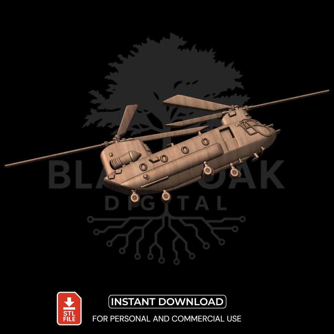 CH-47 Chinook Helicopter STL | 3D Side View Model (digital Download) - Etsy