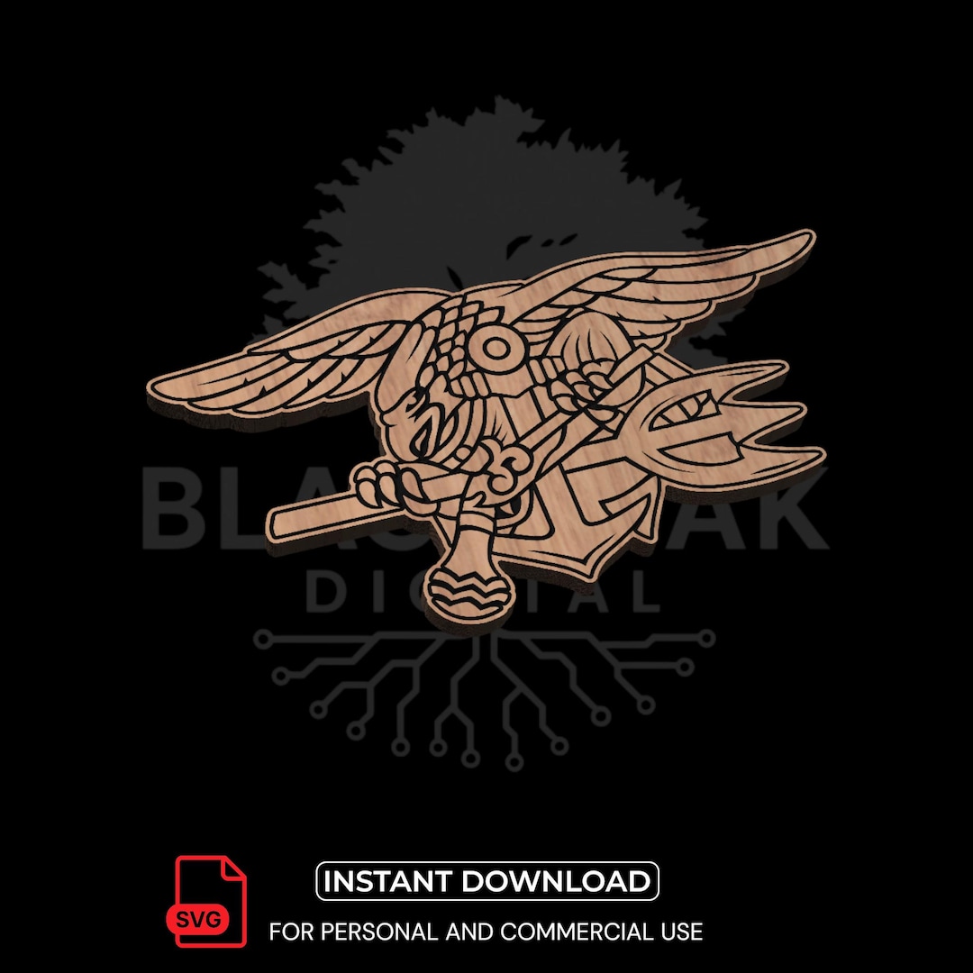 Navy SEAL Trident SVG File: United States Military CNC Laser Cut Design ...