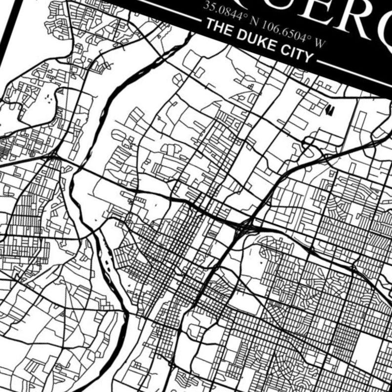 Albuquerque City Map SVG File | CNC, Laser Cutting, and Woodworking ...