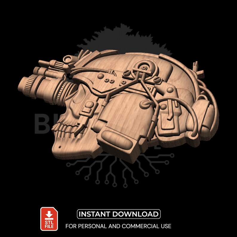 Tactical Skull With Night Vision Helmet | STL, SVG, CNC File (digital ...