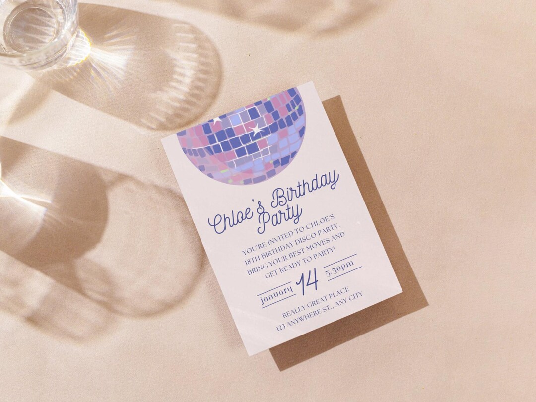 Modern Birthday Invitation Template, Editable Canva Design (digital ...