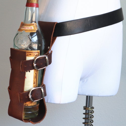 Flask Holder With 8oz Flask. Leather Flask Holder Holster for - Etsy