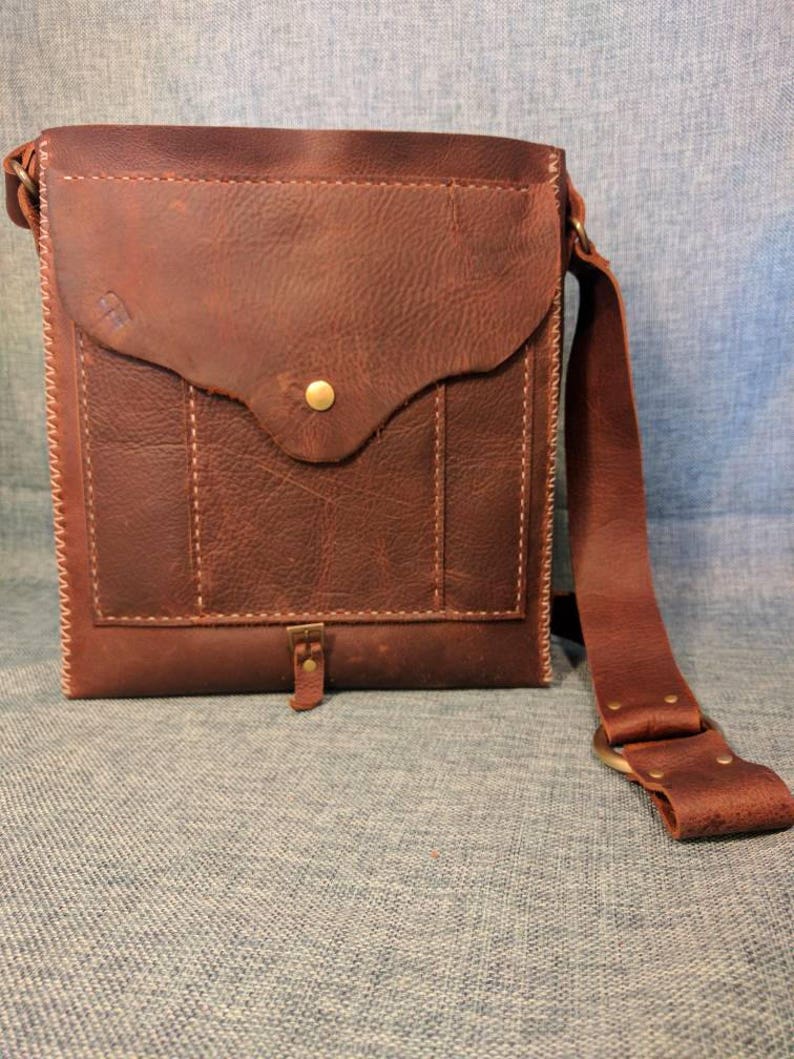 Rustic Brown Leather Satchel - Etsy