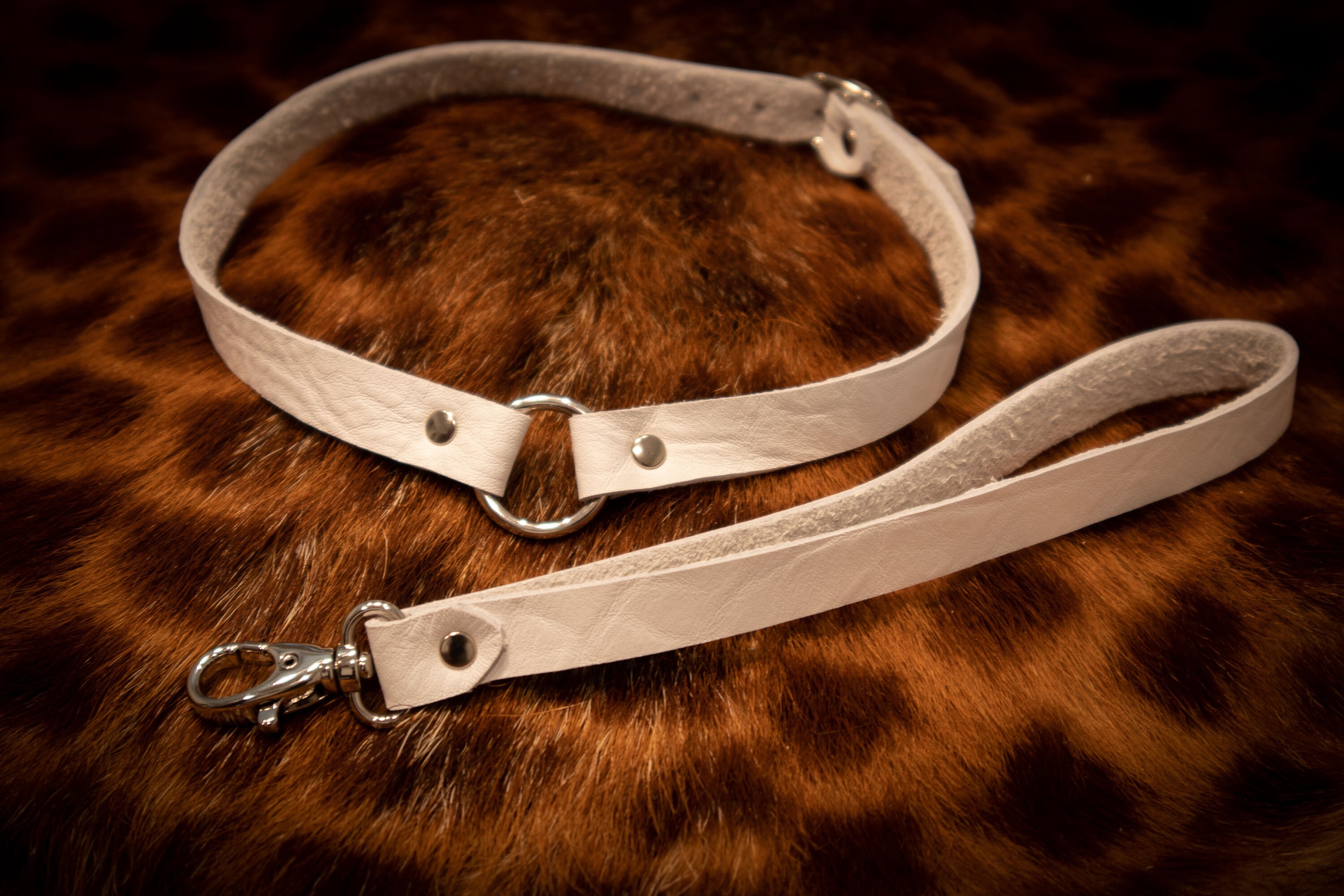 The Dainty Leather Collar With Leash - Etsy