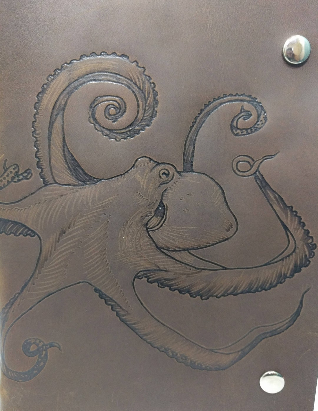 Amiable Octopus Leather Journal / Sketchbook / Notebook - Etsy