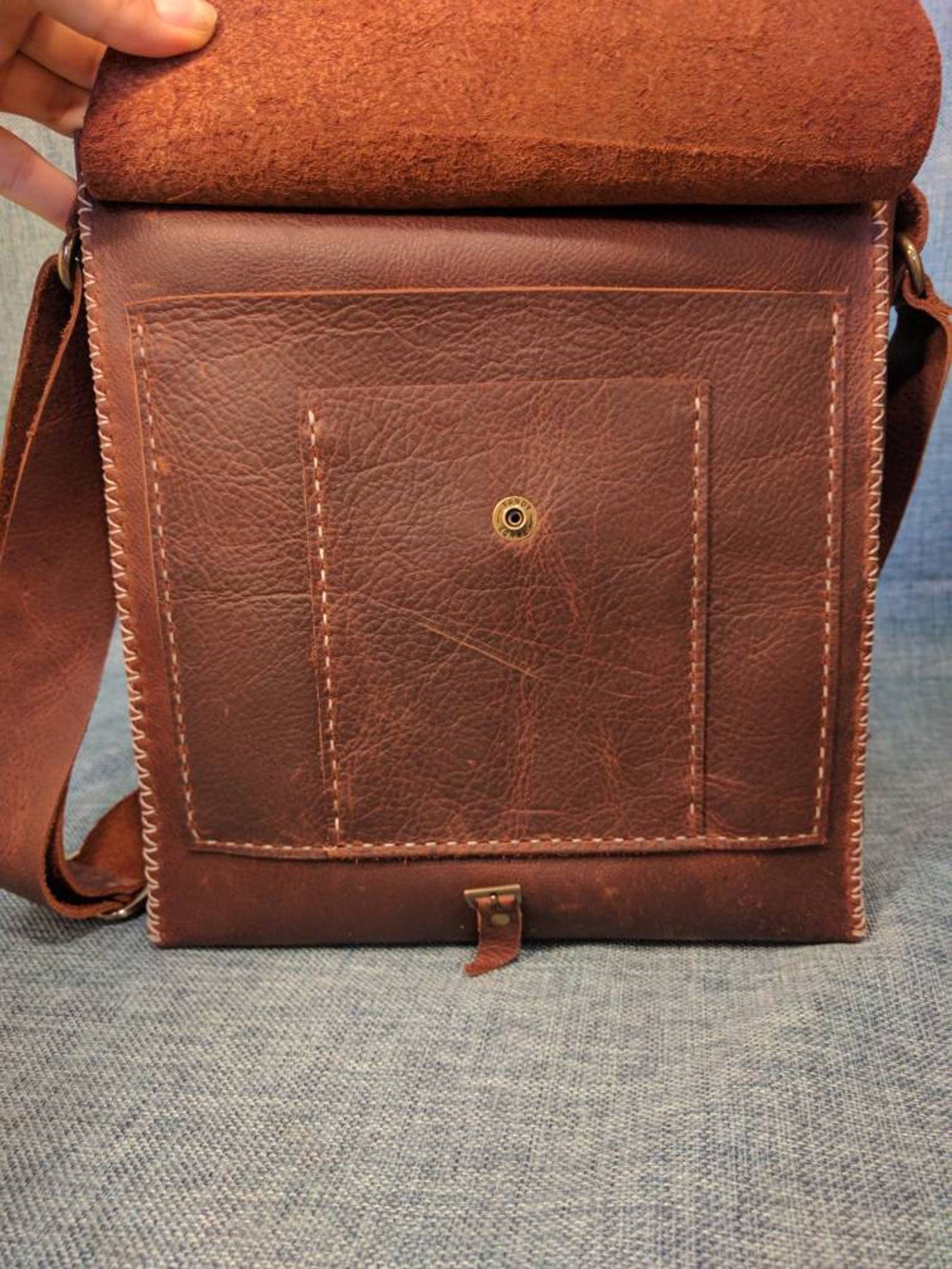 Rustic Brown Leather Satchel - Etsy
