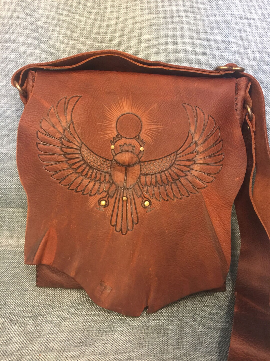 Kephra Rising Egyptian Leather Satchel - Etsy