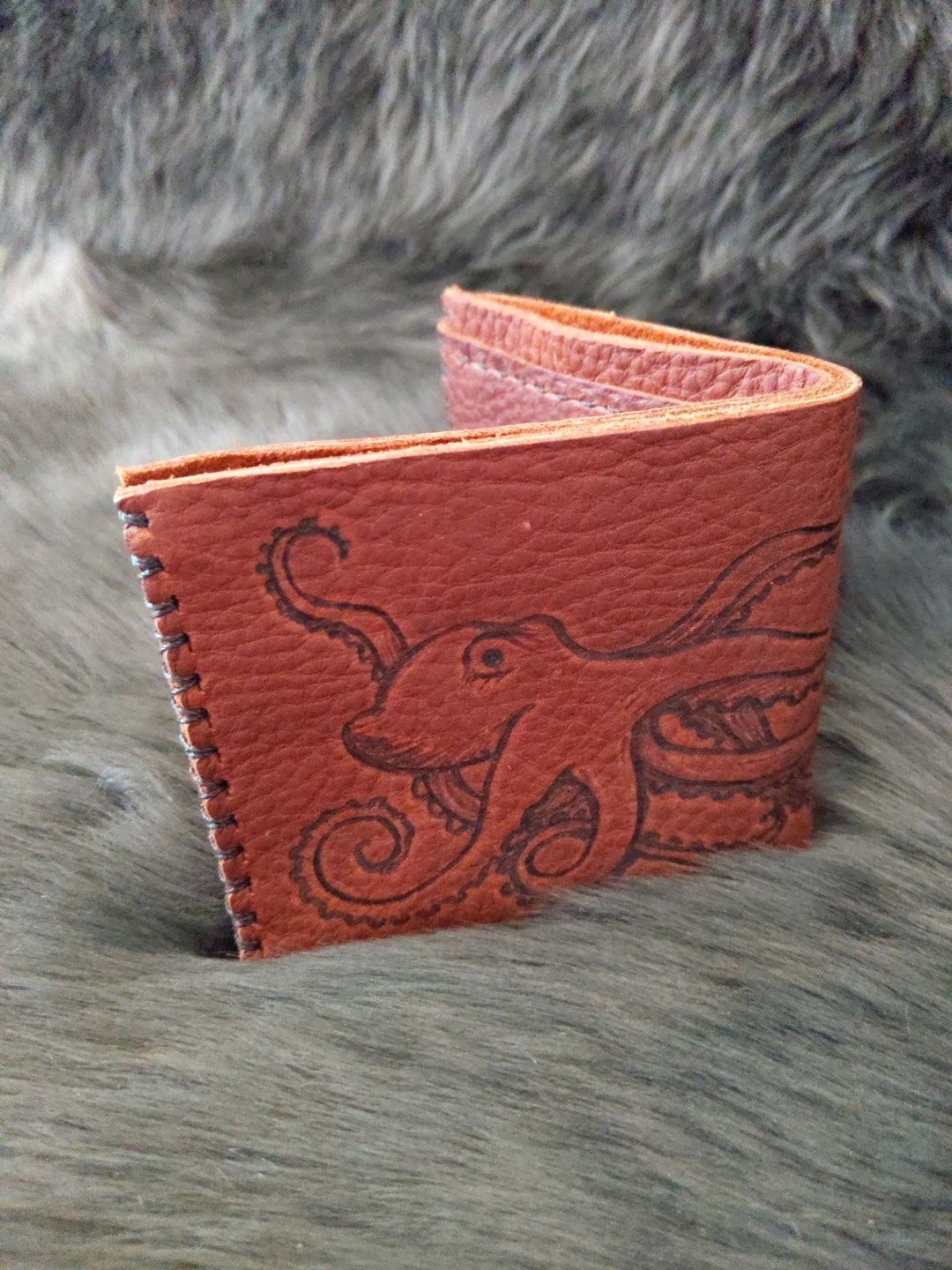 Octopus Leather Bifold Wallet - Etsy