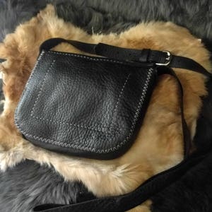 Black Leather Crossbody Bag/purse With Antler - Etsy