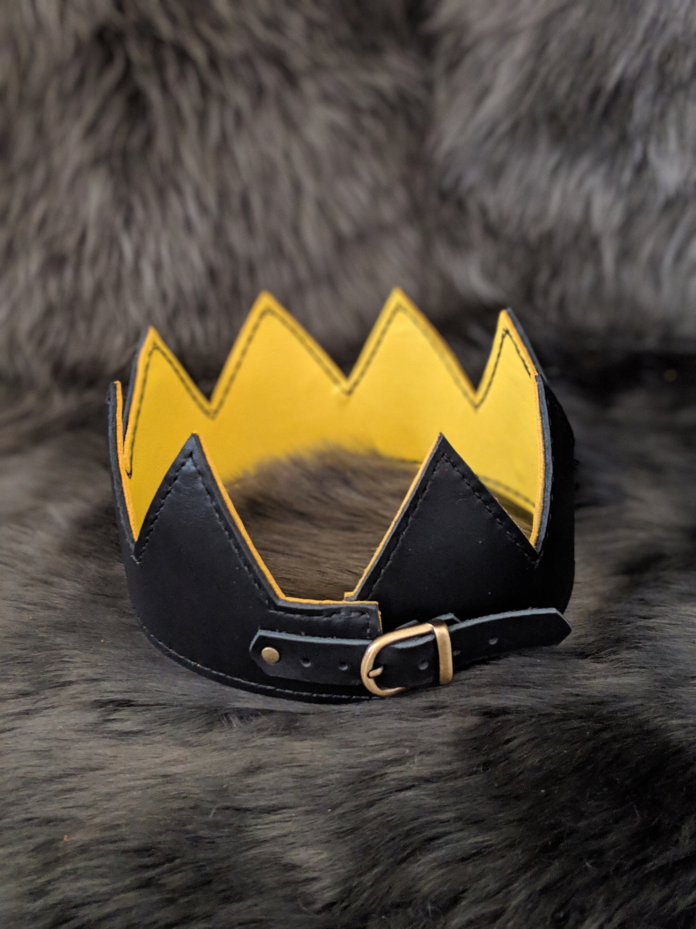 Regal Leather Crown | Etsy