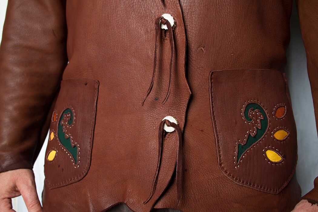 Greenman Deerskin Leather Hooded Jacket - Etsy