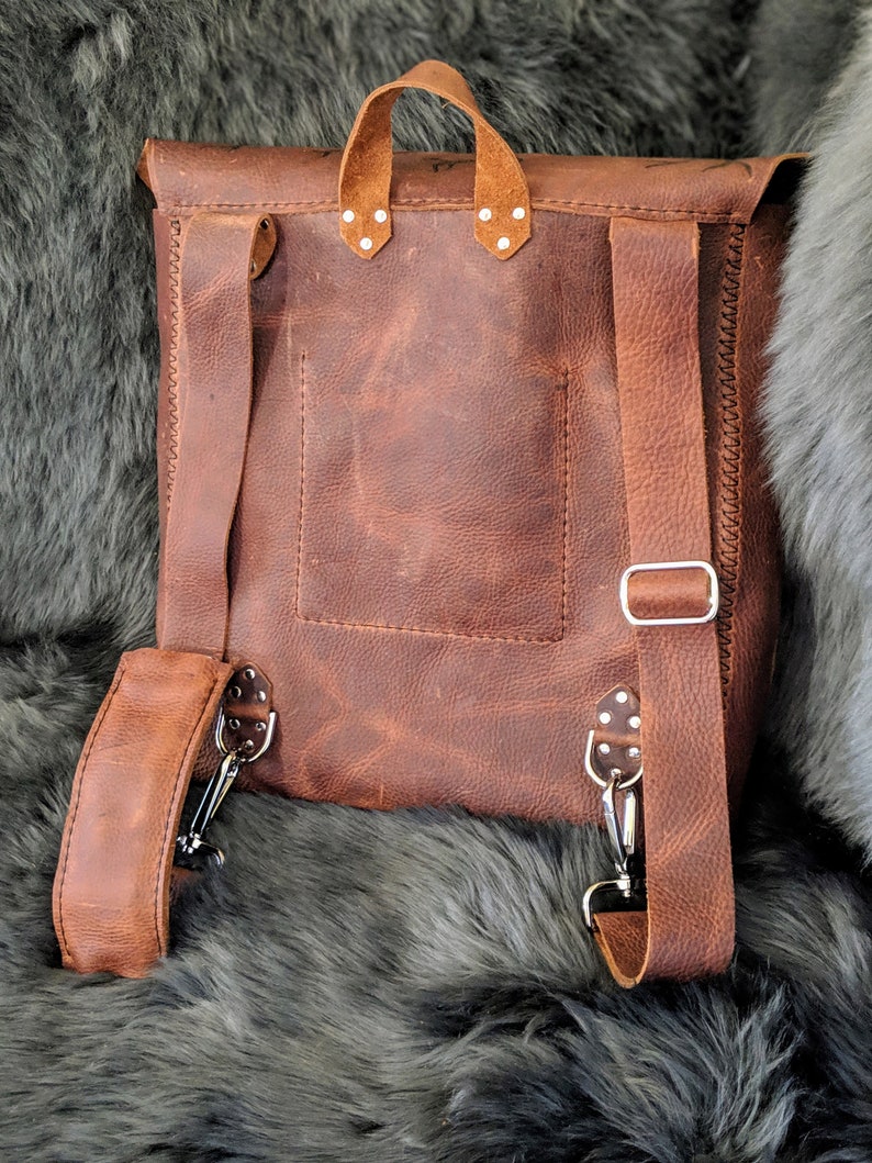 Twisted Tree Leather Backpack / Purse / Convertible Bag | Etsy