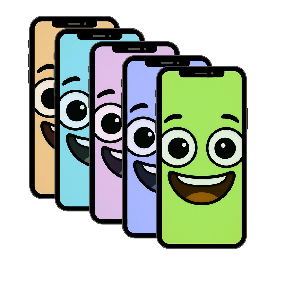 Phone Wallpaper Set – Kawaii Cartoon Lock Screen, Funny & Seasonal ...