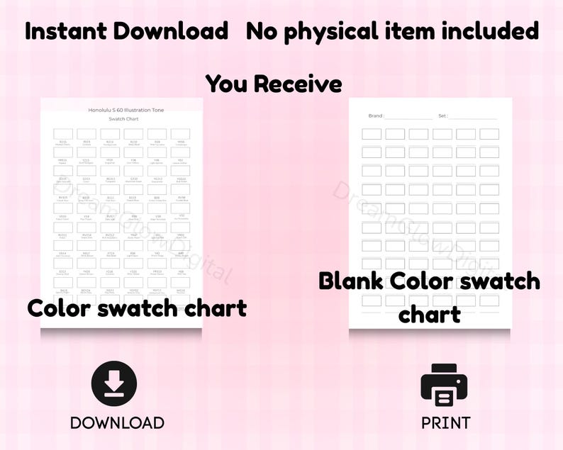 Printable Marker Swatch Chart | Kaala Swatch Cards | Honolulu S Series ...