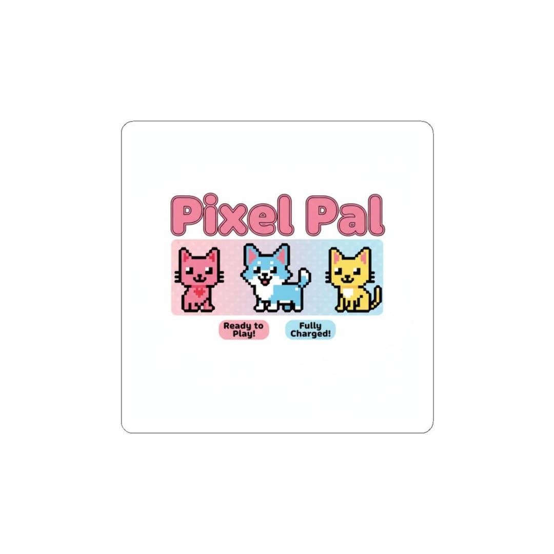 Pixel Pal 8-bit Sticker | Pixel Pet Nostalgia, Retro Gadget Art - Etsy