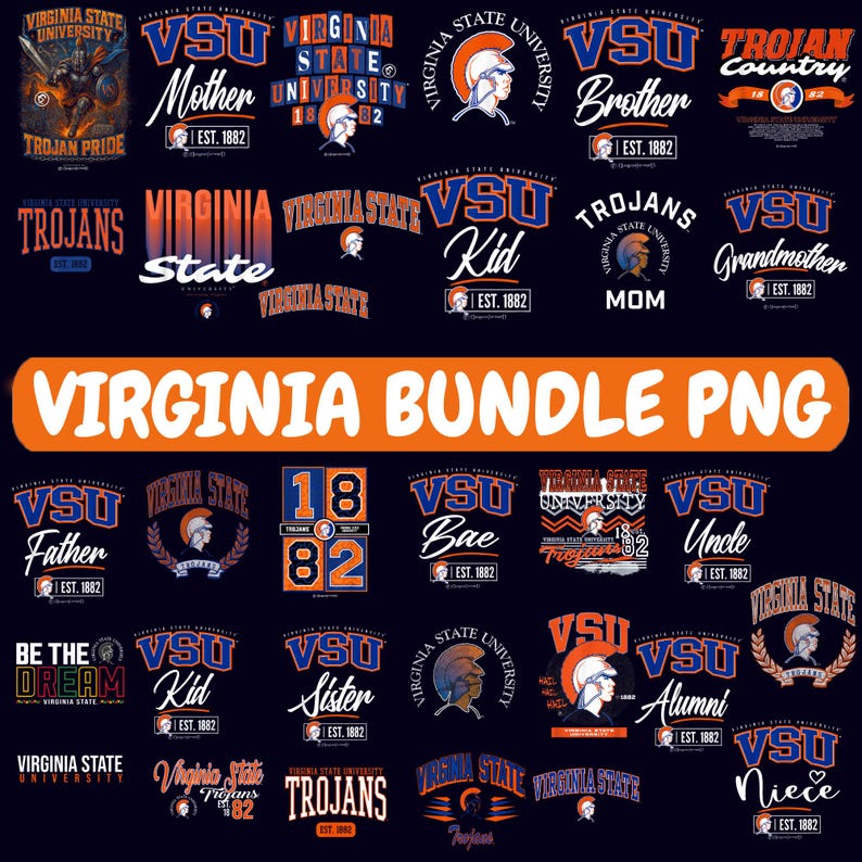 Virginia State University Digital Png Bundle Pack of 36 VSU Png Print ...
