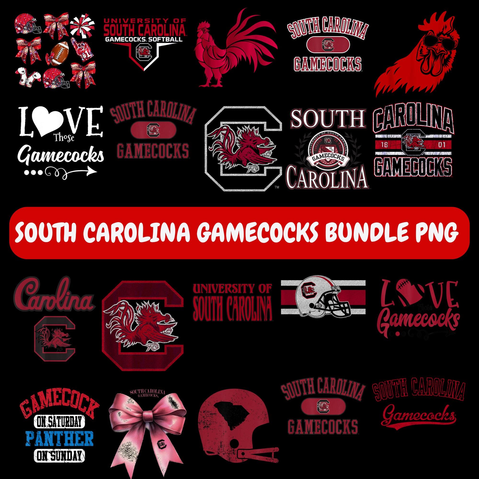 Funny Gamecocks Chicken Mascot Png Bundle, Football College, South ...