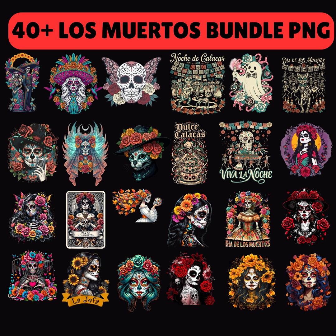 40+ Dia Los Muertos Png Bundle: Day of the Dead Png, Mexican Ghost Png ...