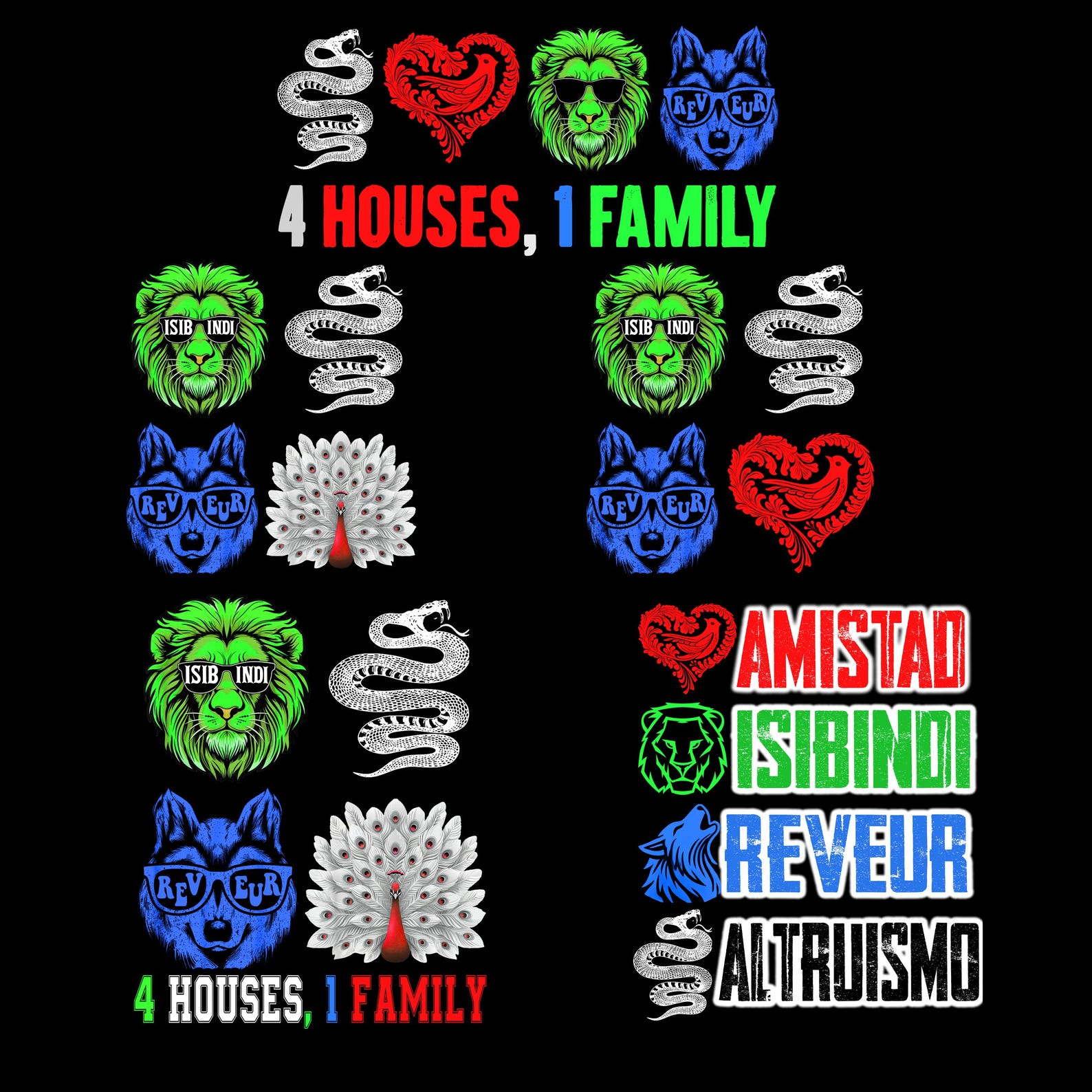 5 Png Amistad Isibindi Altruismo Reveur PNG – 4 Houses 1 Family Digital ...