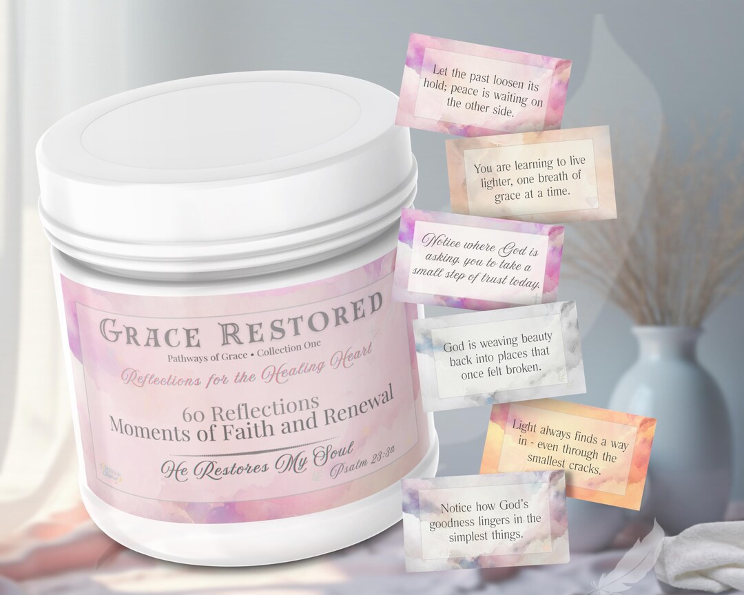 Grace Restored Reflection Cards | 60 Printable Faith Cards | Christian ...