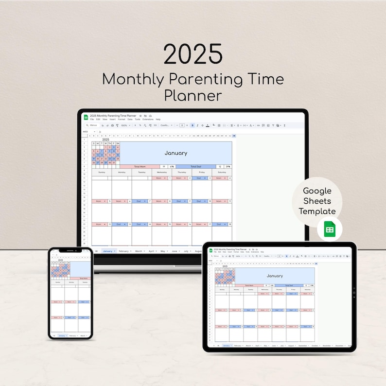 2025 Parenting Time Planner – Co-parenting Google Sheets Calendar ...