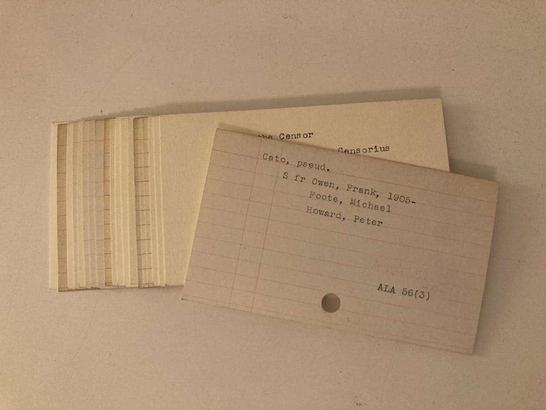 Library Catalog Cards - Etsy
