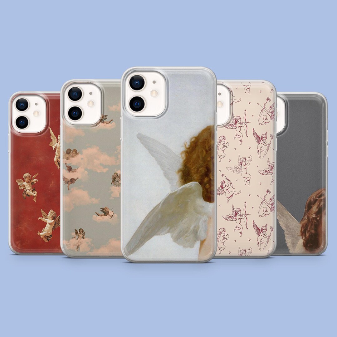 Guardian Angel Phone Case Cute Angel Collage Cover for iPhone 16 Pro ...