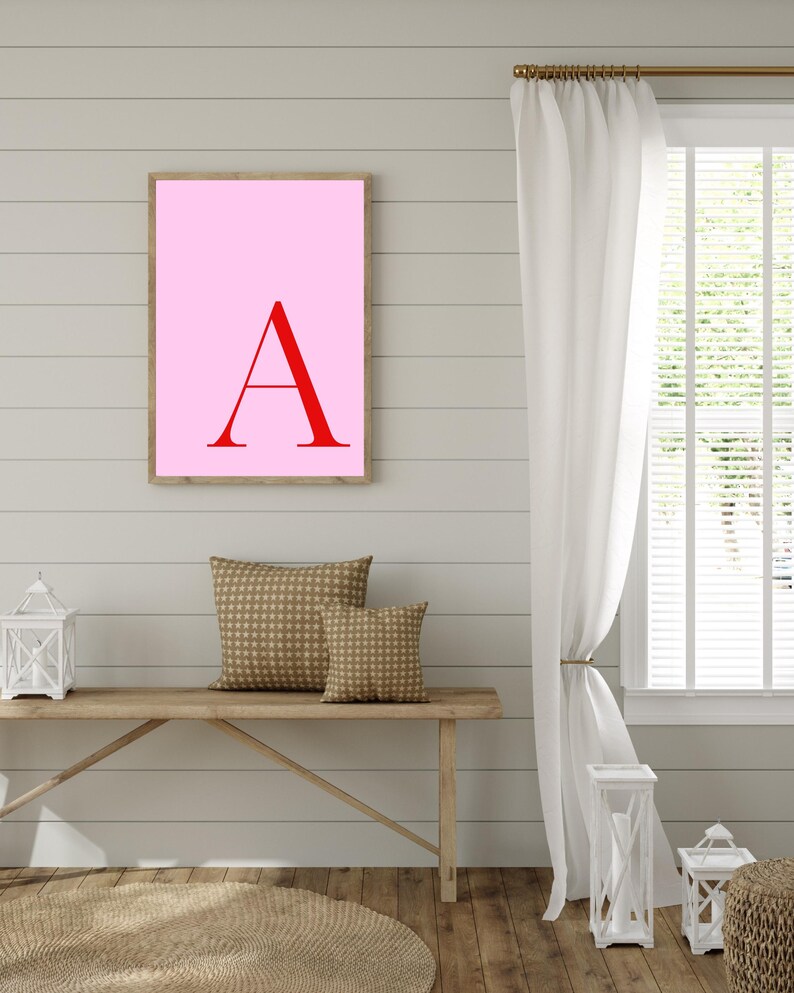 Letter A Poster, Initial Wall Art, Letter Name Print,kids Room Wall Art ...