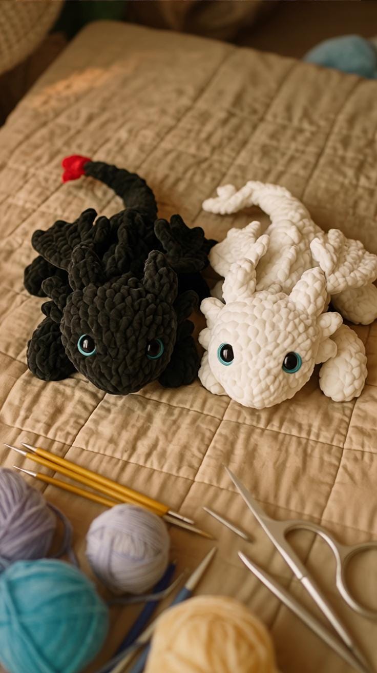 Toothless Crochet Pattern | Amigurumi Dragon Plush Toy (digital Pattern ...