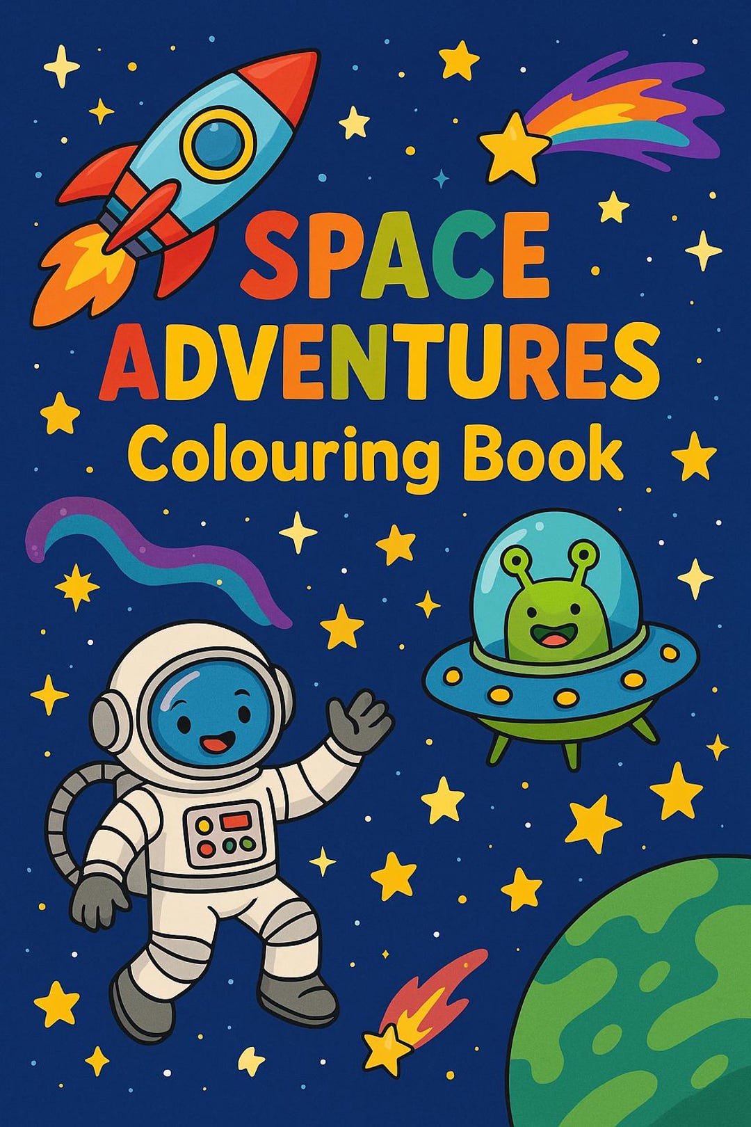 Space Adventure Colouring Book - Etsy UK