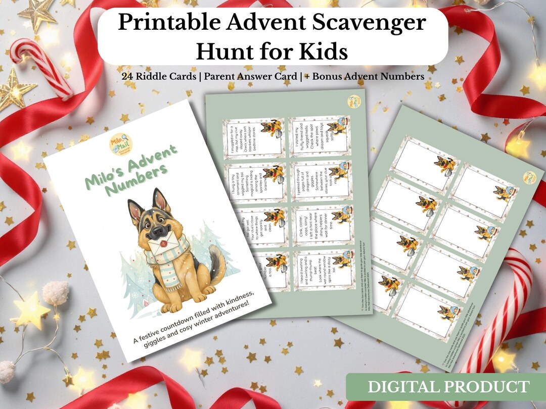 Christmas Advent Scavenger Hunt Riddle Cards for Kids (digital Download ...