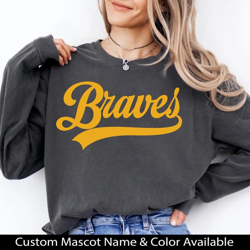Braves PNG, Braves Mascot Script Design, School Spirit Braves Shirt ...