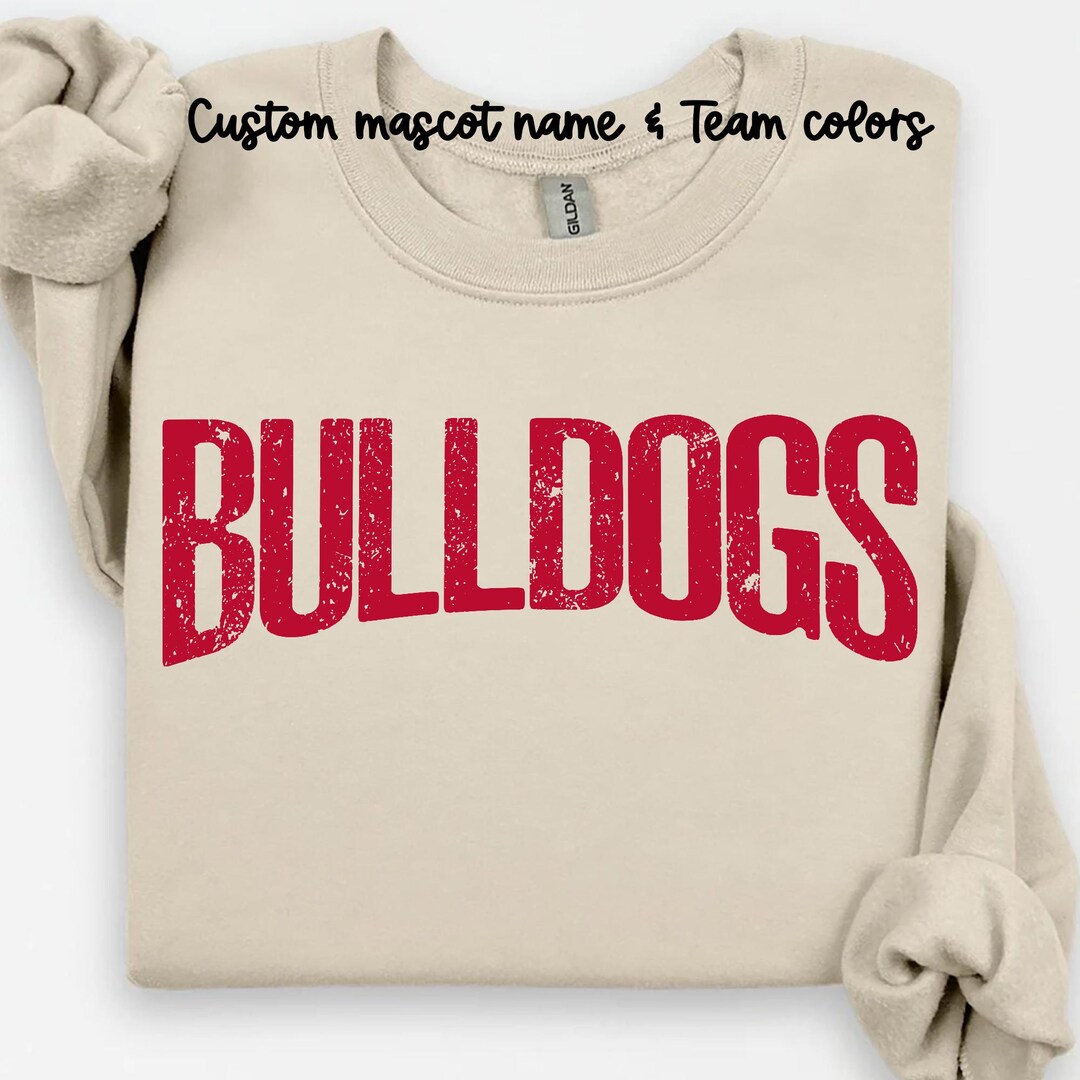 Custom Mascot Name PNG, Distressed Varsity Letters, School Spirit Game ...