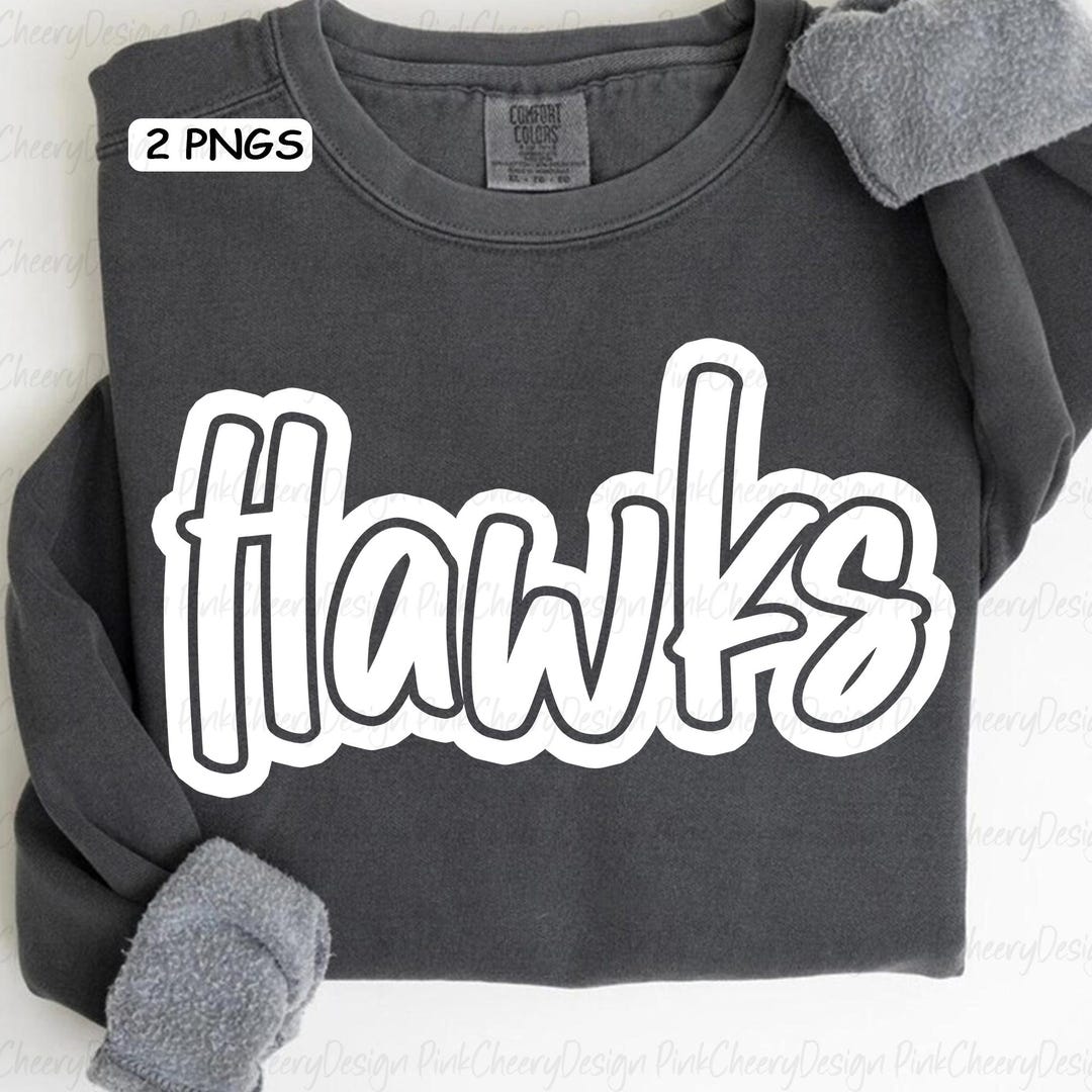 Hawks Mascot PNG, School Spirit Hawks Script Logo, Team Mascot Design ...