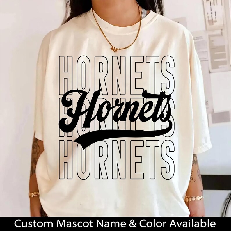 Hornets PNG, Hornets Mascot Script PNG, School Spirit Hornets Shirt ...