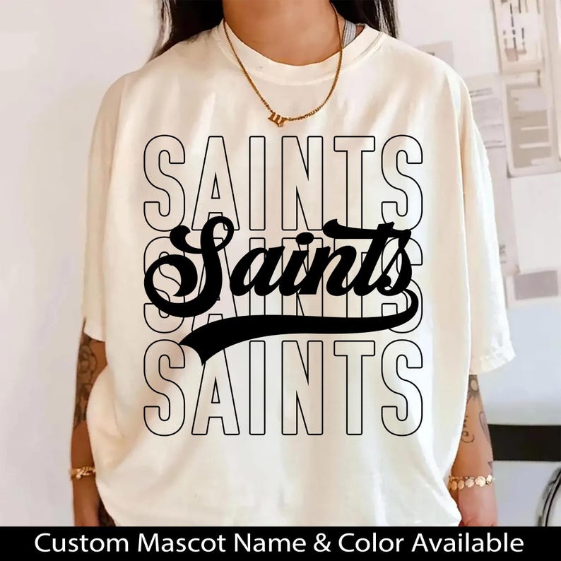 Saints PNG, Saints Mascot Script PNG, School Spirit Saints Shirt Design ...