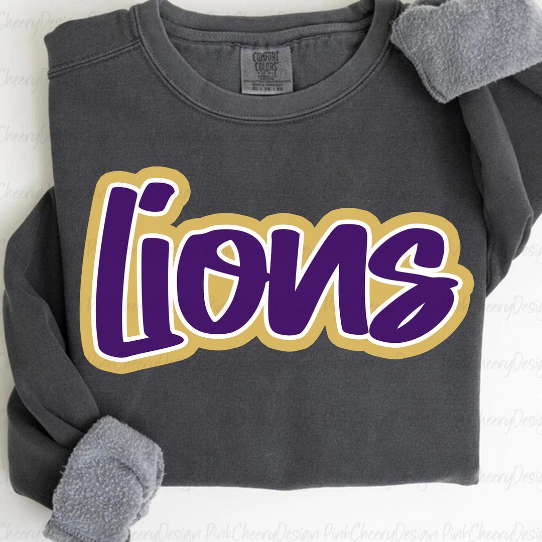 Lions Mascot PNG, School Spirit Lions Script Logo, Team Mascot Design ...