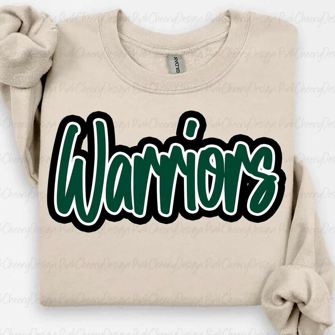 Warriors Mascot PNG, School Spirit Warriors Script Logo, Team Mascot ...