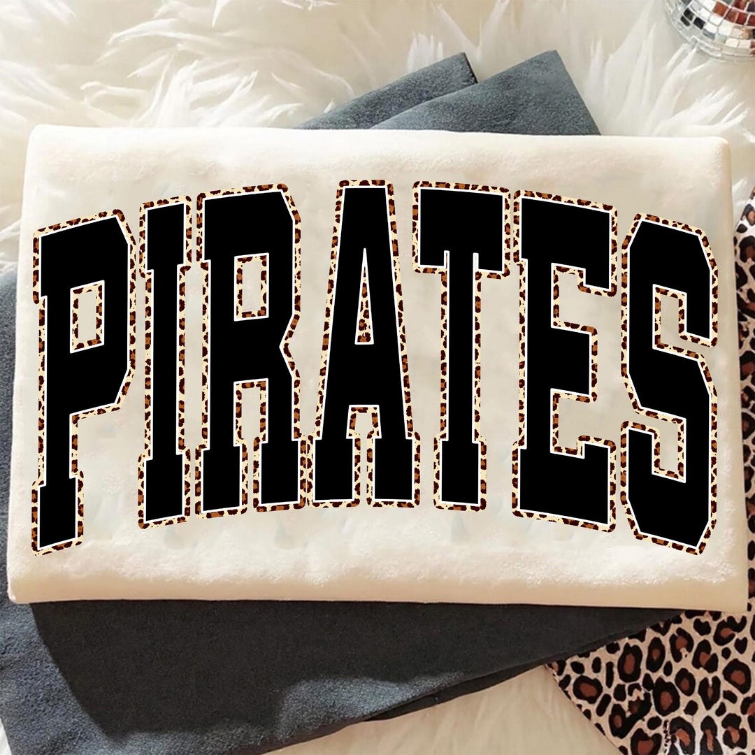 Pirates PNG, Varsity Leopard Print Letters, School Spirit Game Day ...