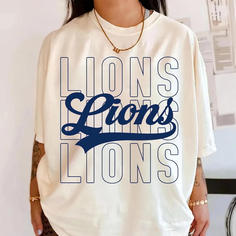 Lions PNG, Lions Mascot Script PNG, School Spirit Lions Shirt Design ...