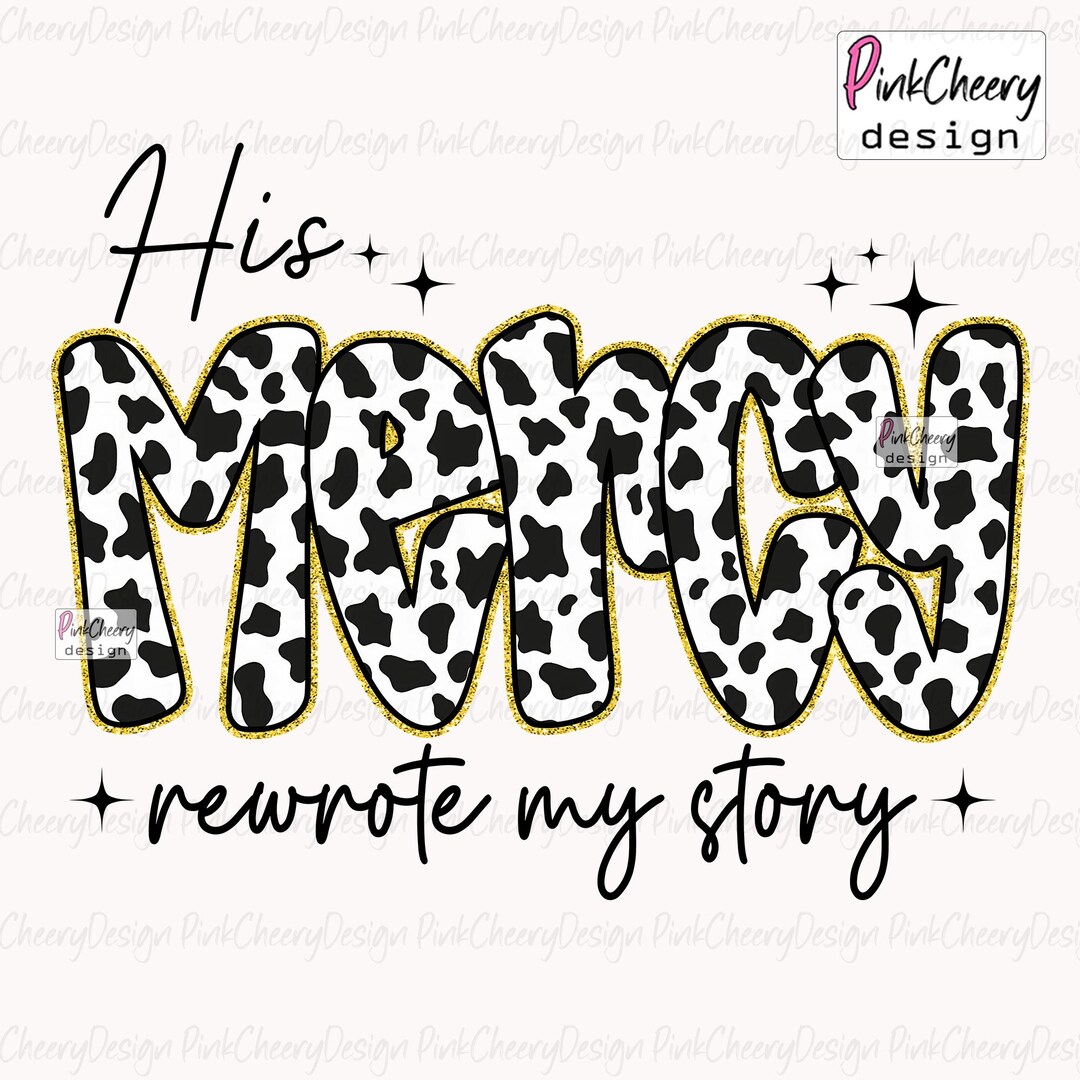His Mercy Rewrote My Story Glitter – Christian Cow Print PNG – Bible ...