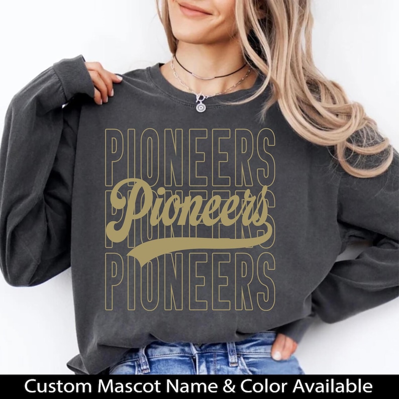 Pioneers PNG, Pioneers Mascot Script PNG, School Spirit Pioneers Shirt ...